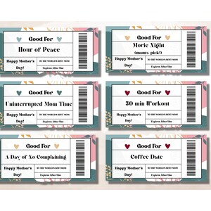 Minimalist Mothers Day Printable Coupon Book | Digital Download ...