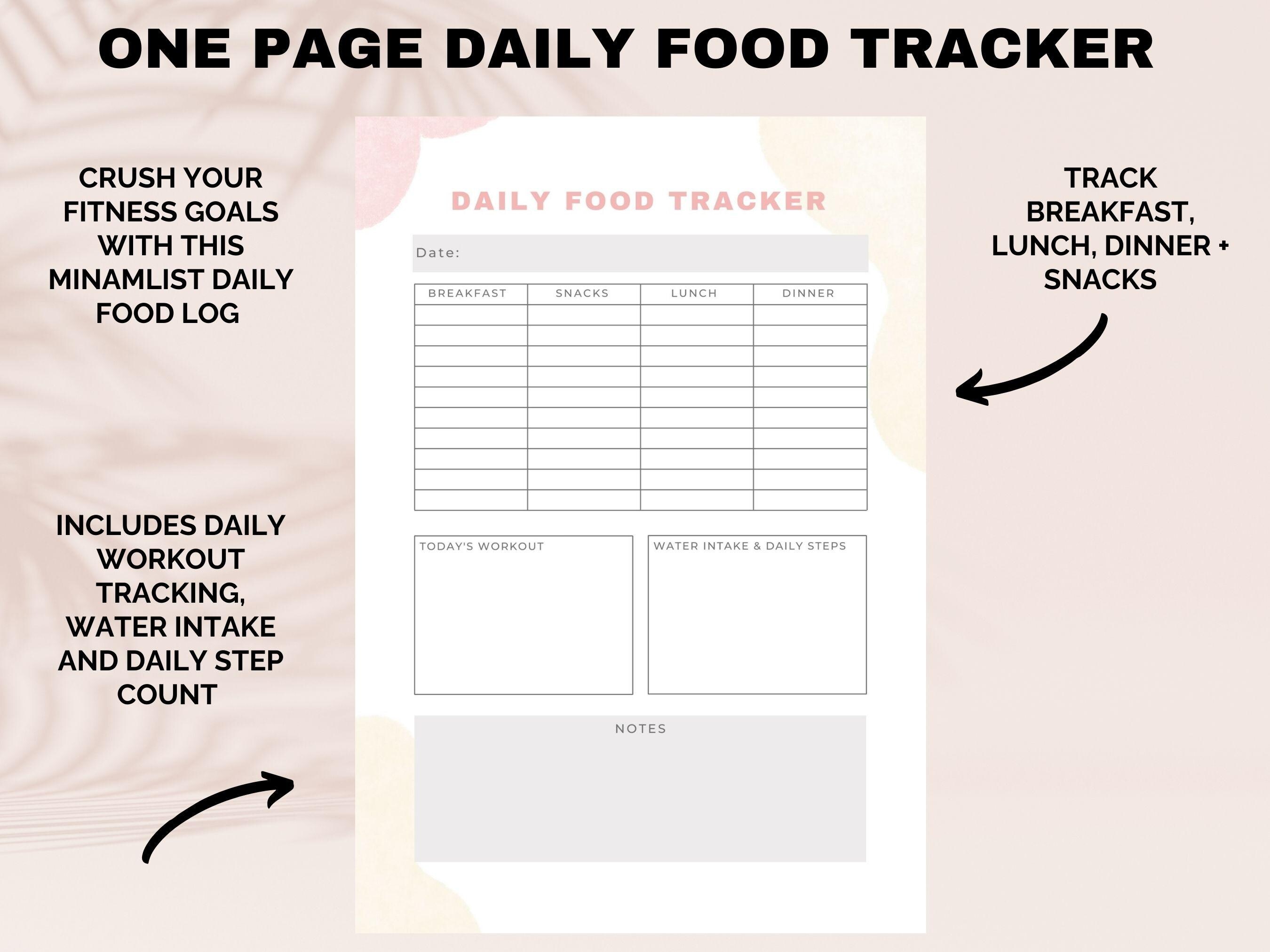 Daily / Weekly Food Tracker - Printable Meal Planner | Digital Download ...