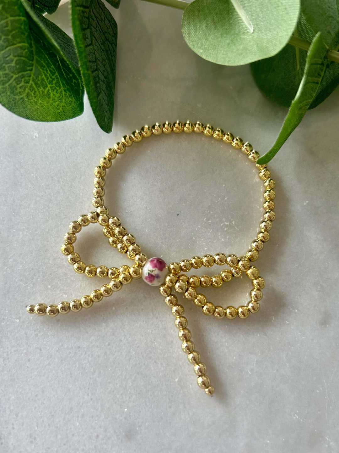 Floral Bow Bracelet, Bow Beaded Bracelet, Bow Jewelry, Bow Accessories ...