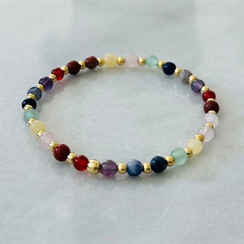 Rainbow Bead Bracelet - Etsy