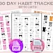 30 Day Habit Tracker Printable With Cute Cats PDF A4 & US Letter, PNG ...