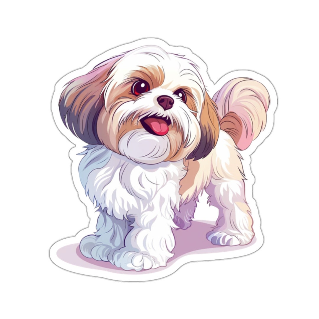 Cute Shih-chon Sticker | Shih Tzu - Bichon Frise Mix Dog Sticker ...
