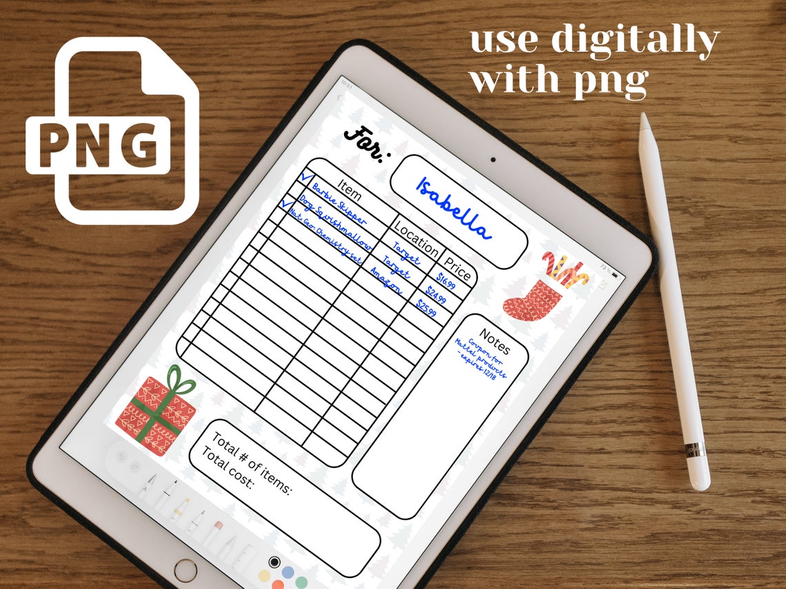 Printable Christmas Gift List | Gift List to Track Amount, Price ...