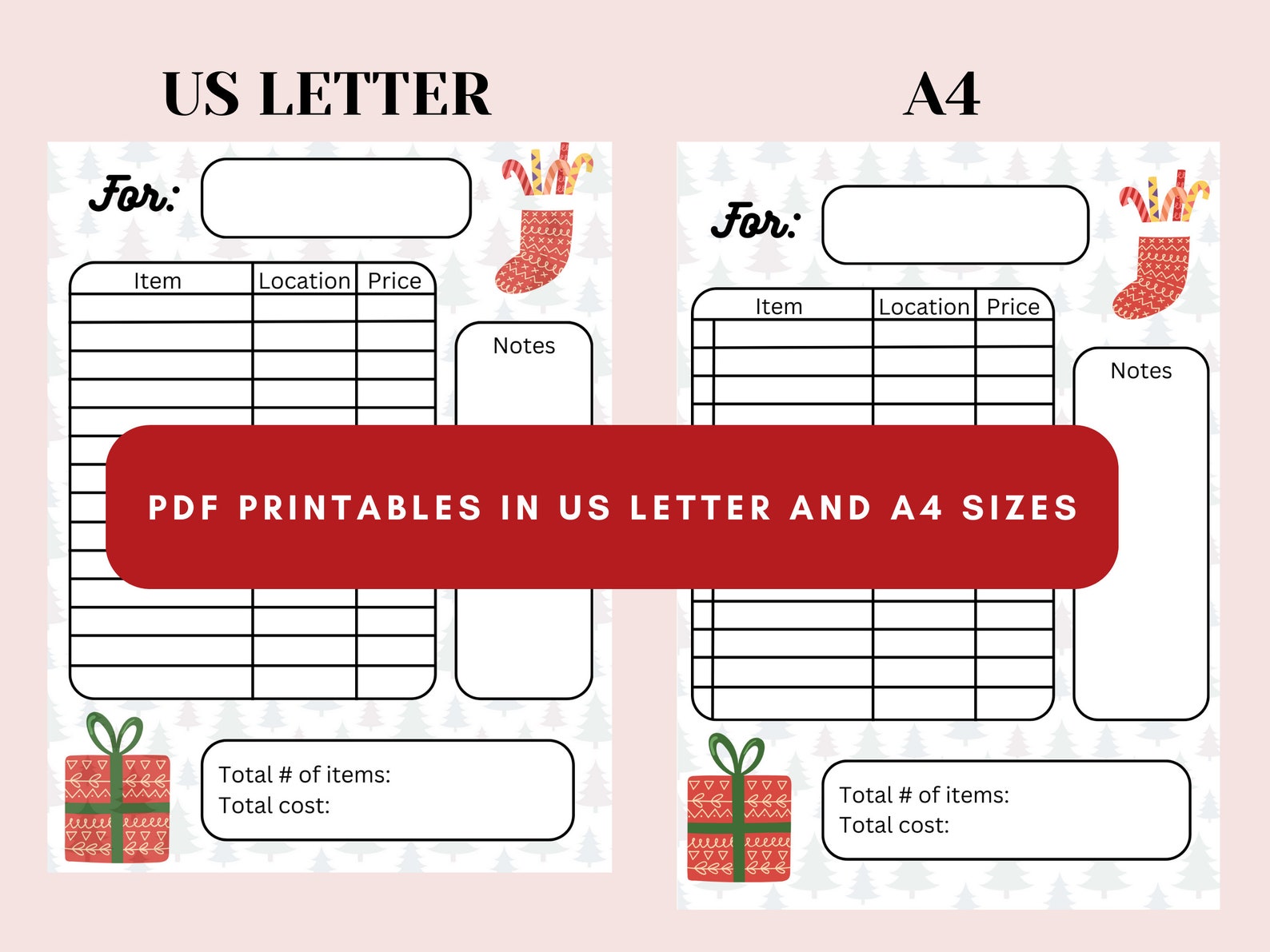 Printable Christmas Gift List | Gift List to Track Amount, Price ...