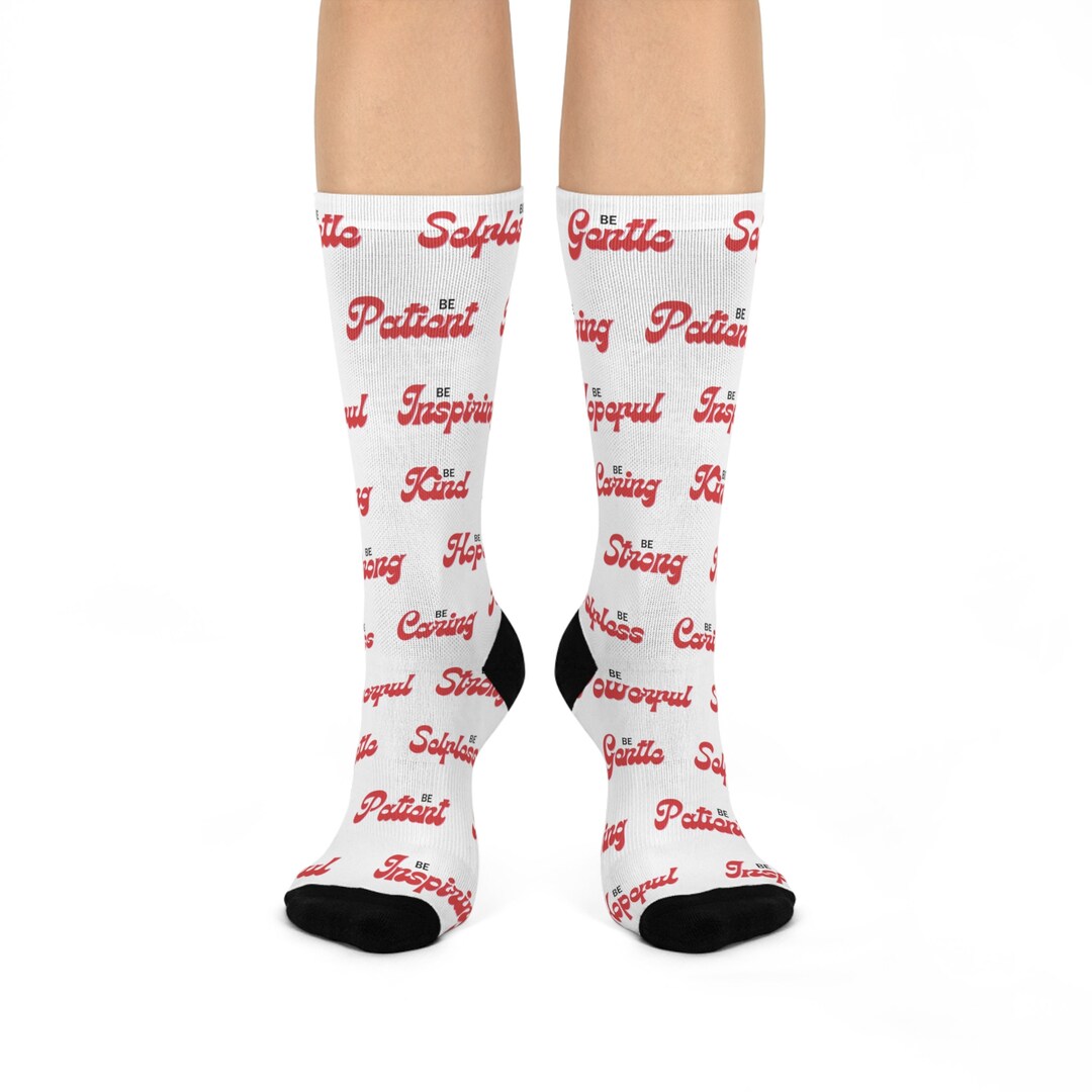 Be Inspirational Socks, Cushioned Crew Socks, Unisex Socks, Be Quote ...