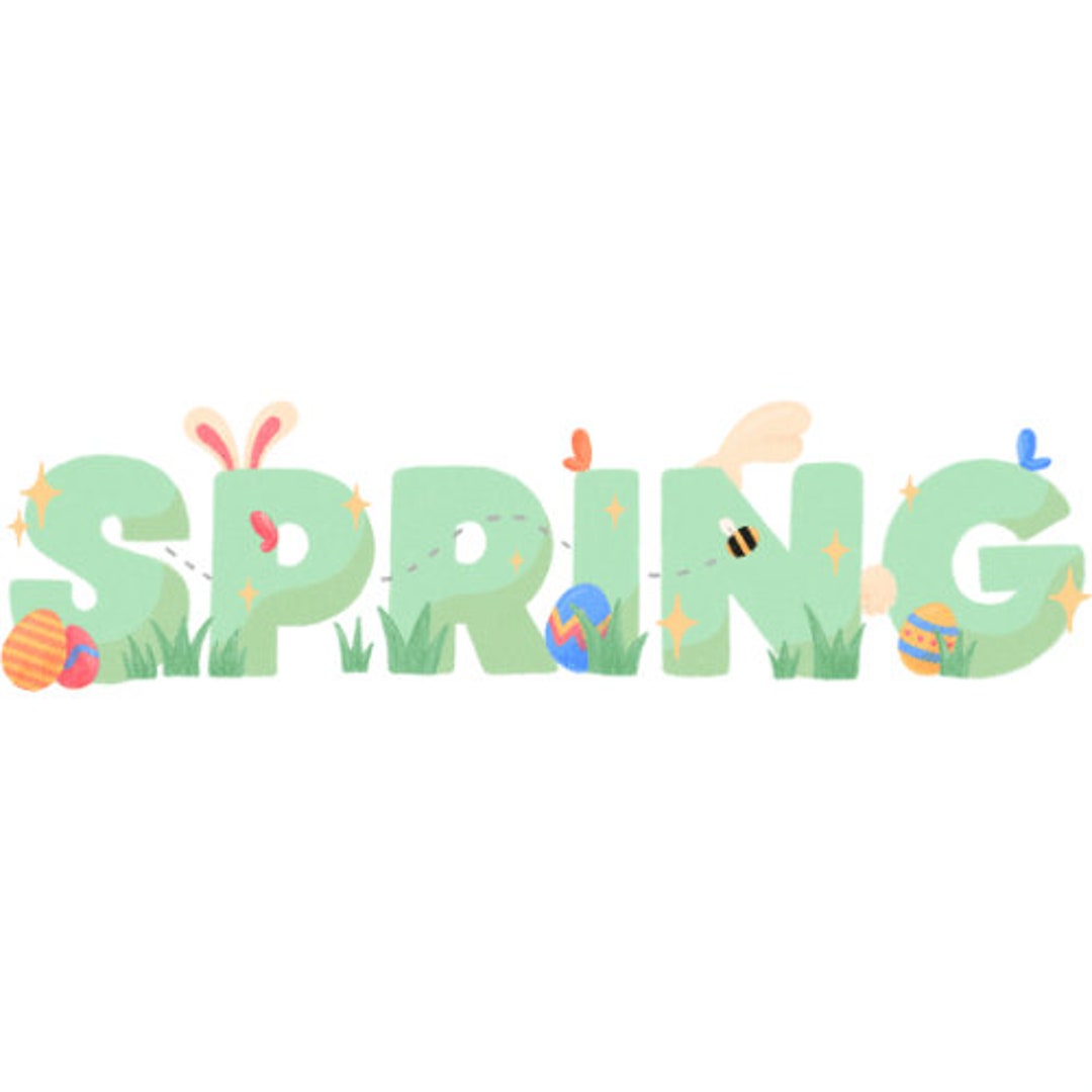 Spring Wording Art PNG - Etsy