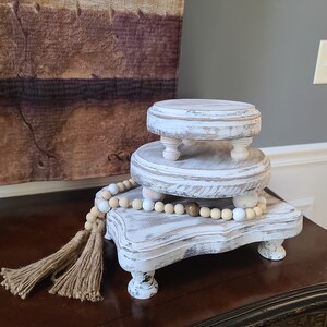 Wooden Distressed Risers set of 3 Wooden Stand Decor for Tabletop Use ...