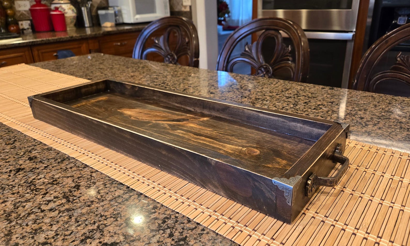 Rustic Farmhouse Style Long Wood Tray With Handles for Table ...