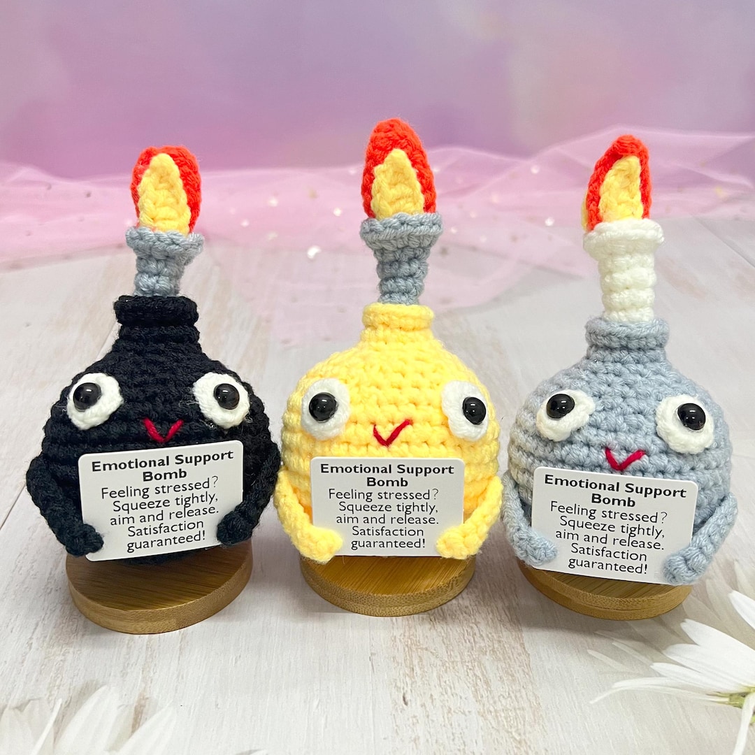 Crochet F-bomb,crochet Stuffed Toy,emotional Support Bomb Gift,stress ...