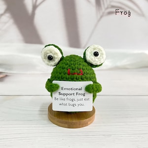 Handmade Crochet Emotional Support Frog and Sunflower Plant-emotional Support Gifts-mental ...