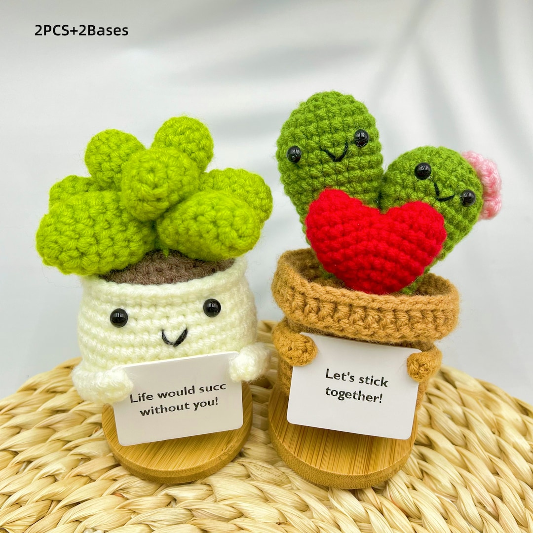 Crochet Emotional Support Succulent/cactus Plant, Gift for Her/him,life ...