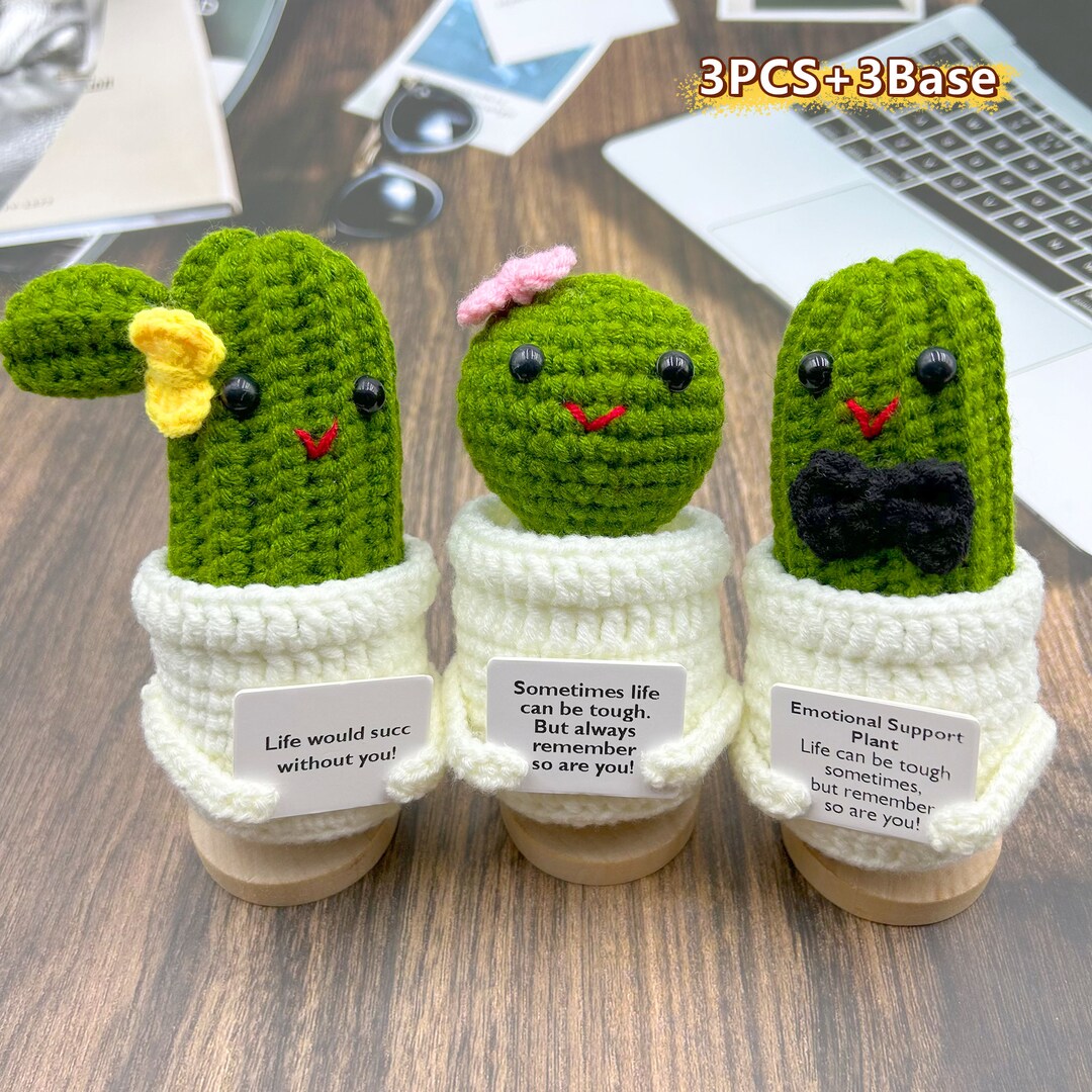 Crochet Emotional Support Cactus Plant: Handmade Caring Gift, Christmas Gift - Etsy