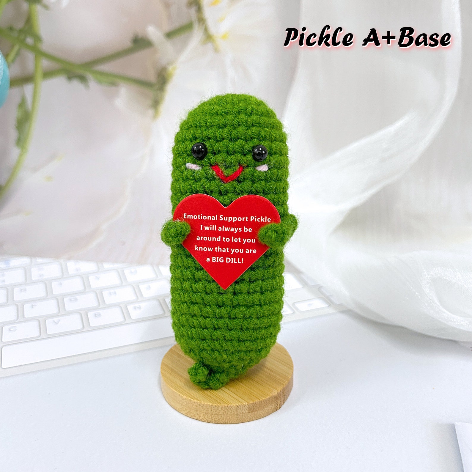 Emotional Support Bachelor's Hat Love Pickle Gift, Cute Crochet Pickle ...