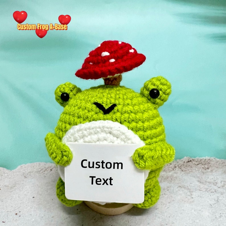 Handmade Crochet Positive Frog With Mushroom and Daisies-crochet ...