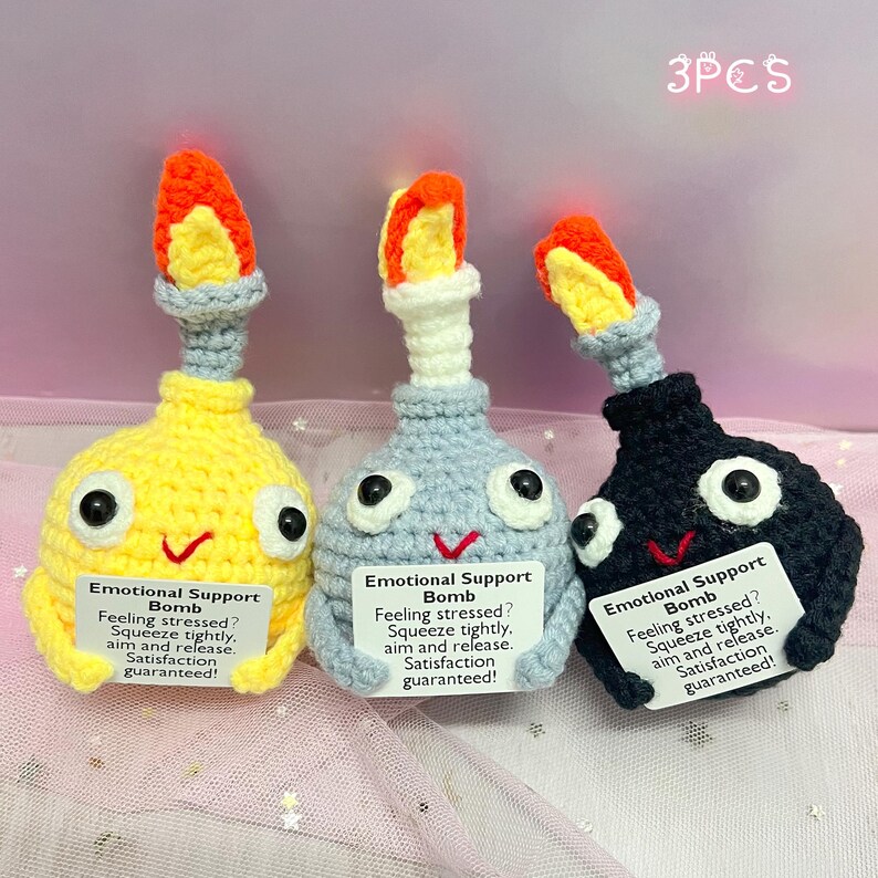 Crochet F-bomb,crochet Stuffed Toy,emotional Support Bomb Gift,funny ...