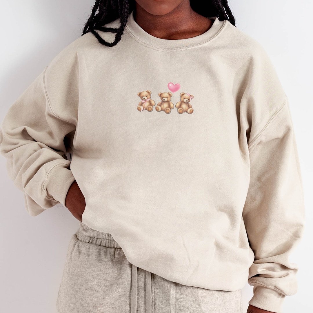 Cute Teddy Bears Crewneck Sweatshirt| Cute Sweatshirt | Teddy Bear With ...