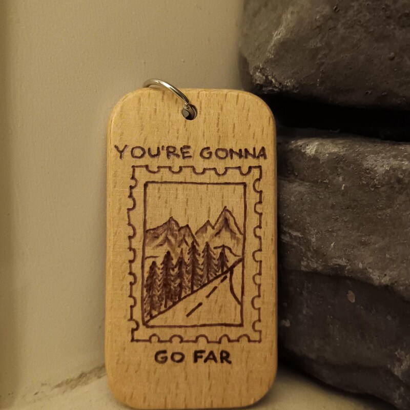 Wood Burned Keychain - Etsy