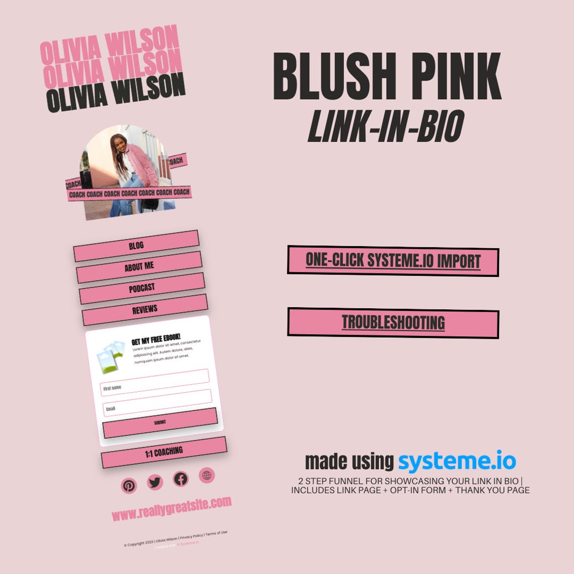 Link in Bio Bundle for Systeme.io With Master Resell Rights with Thank You Page, Color Hex Codes ...