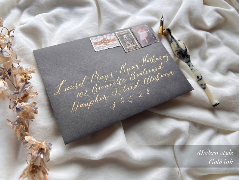 Custom Calligraphy Envelope Addressing | Hand Lettering | Classic ...