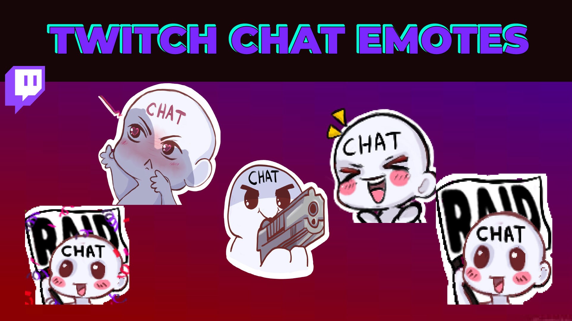 Twitch Emote Chat Emote Set Gun Emote Uppie Emote - Etsy Australia