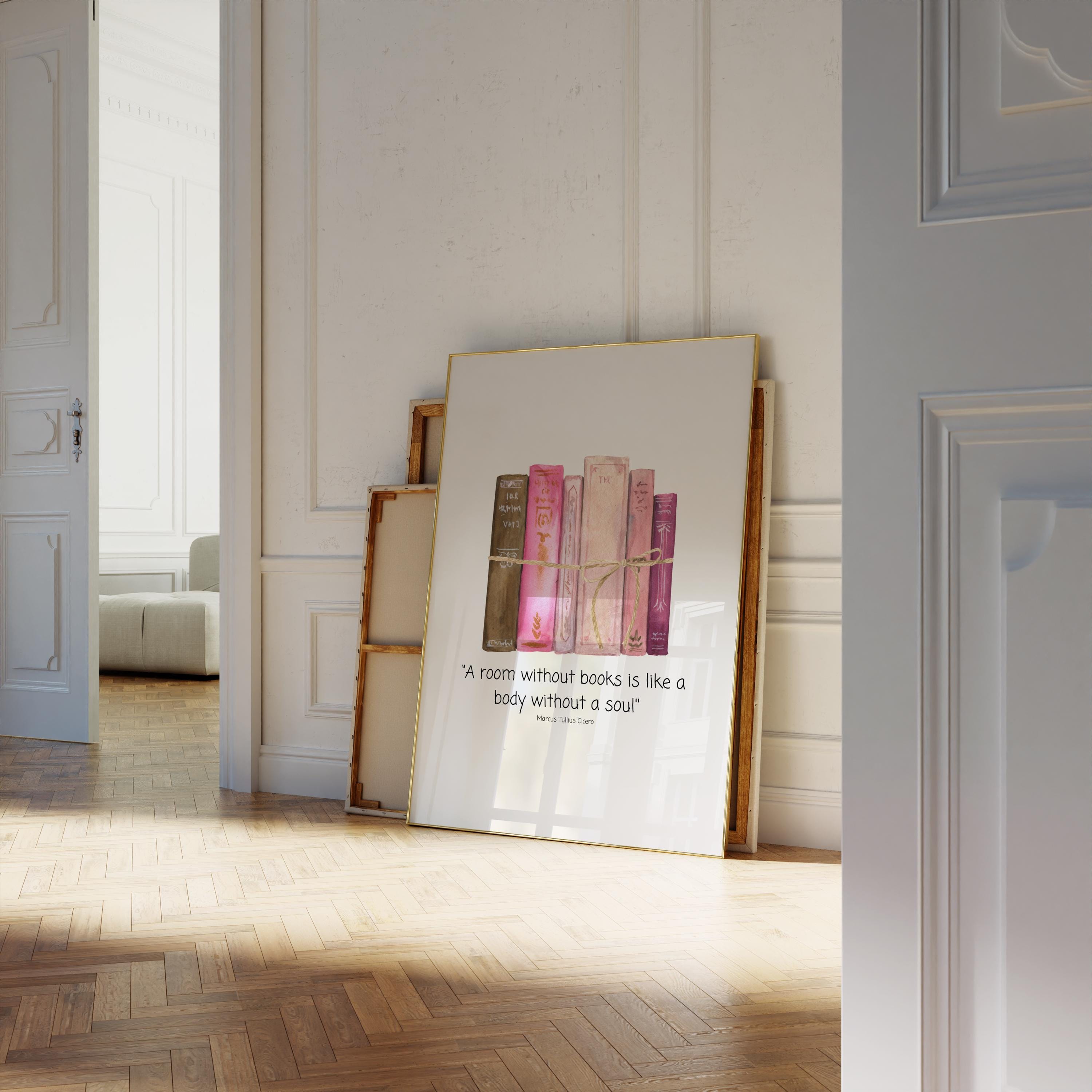 Book Stack Art Print | Book Lover Art Print | Book Poster | Book Stack ...