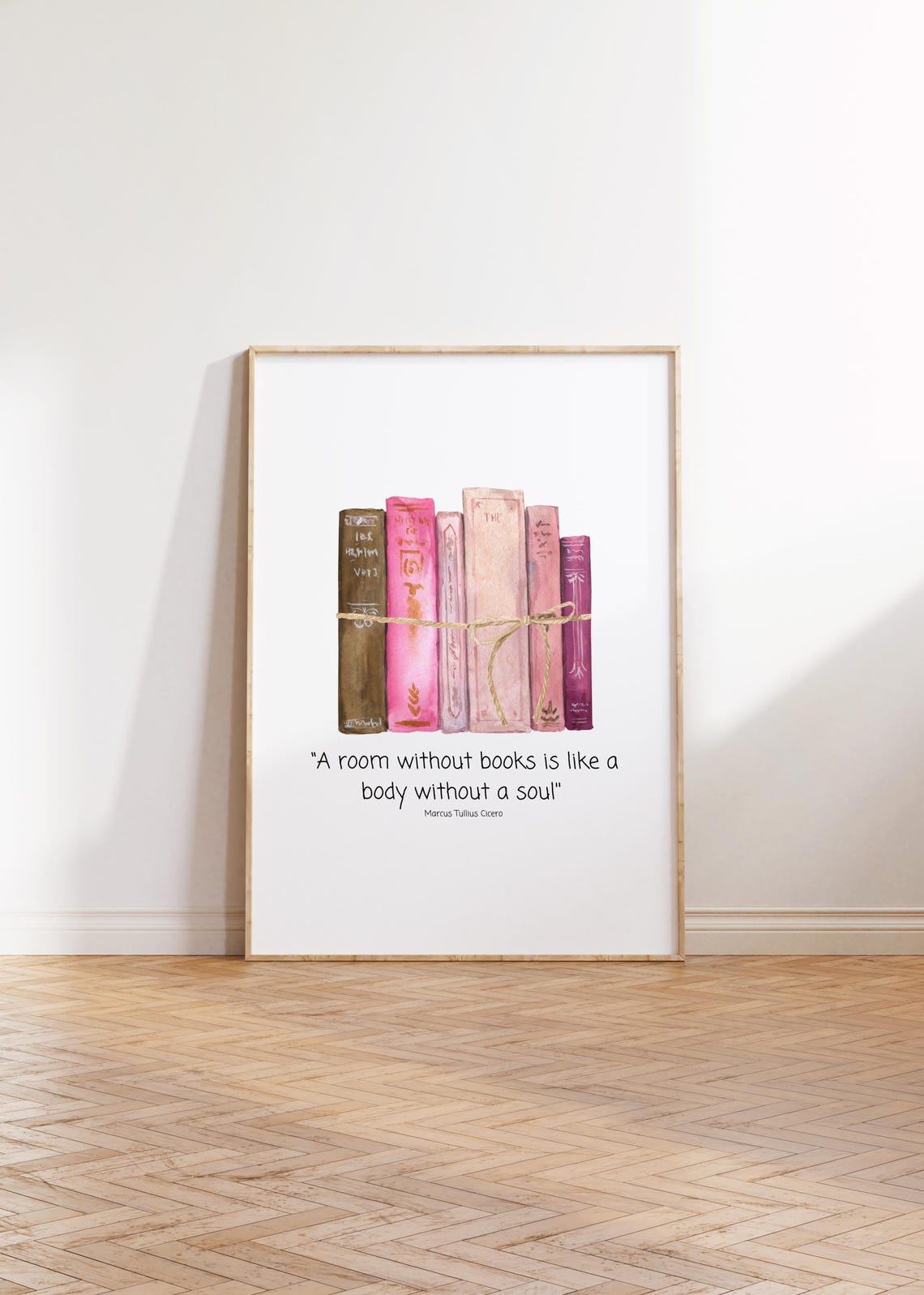 Book Stack Art Print | Book Lover Art Print | Book Poster | Book Stack ...