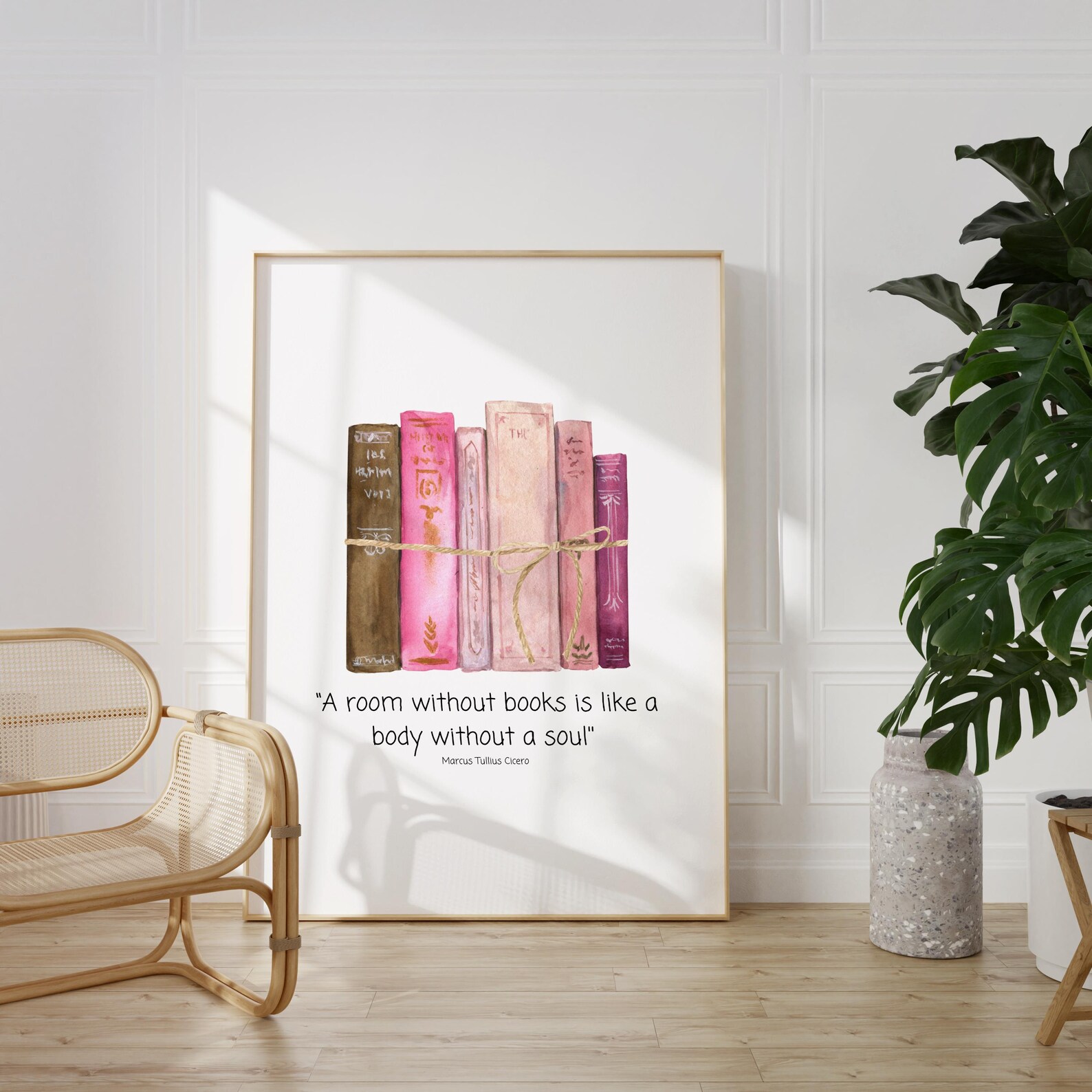 Book Stack Art Print | Book Lover Art Print | Book Poster | Book Stack Decor | Library Art Print ...