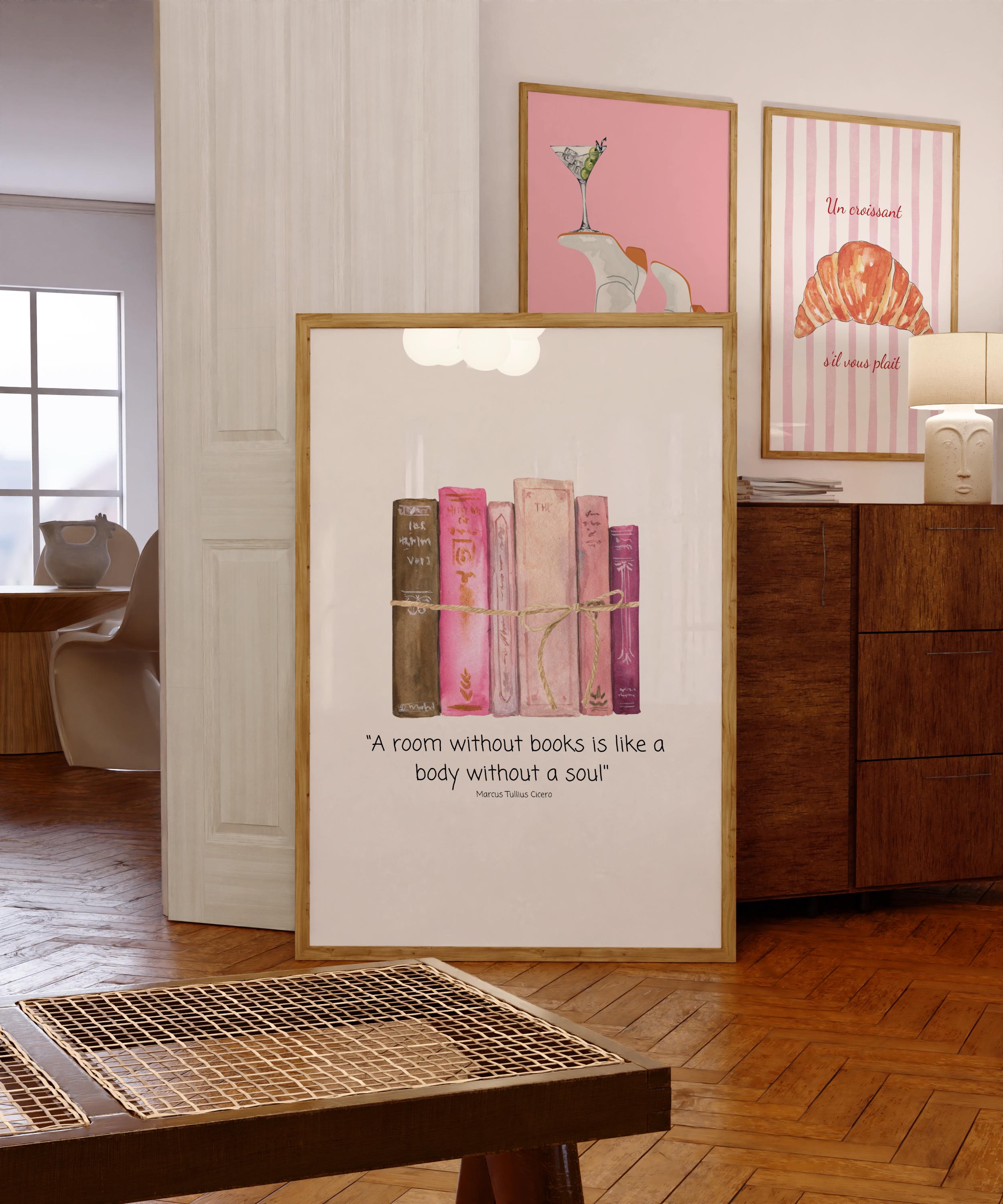 Book Stack Art Print | Book Lover Art Print | Book Poster | Book Stack ...