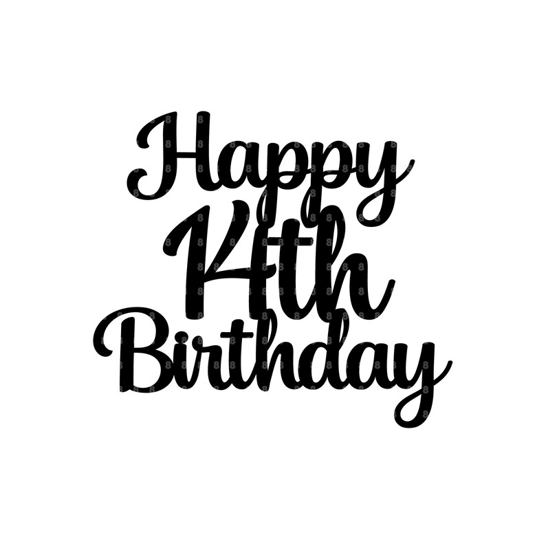 Happy 14th Birthday Cake Topper SVG Birthday Cut File for DIY Cake ...