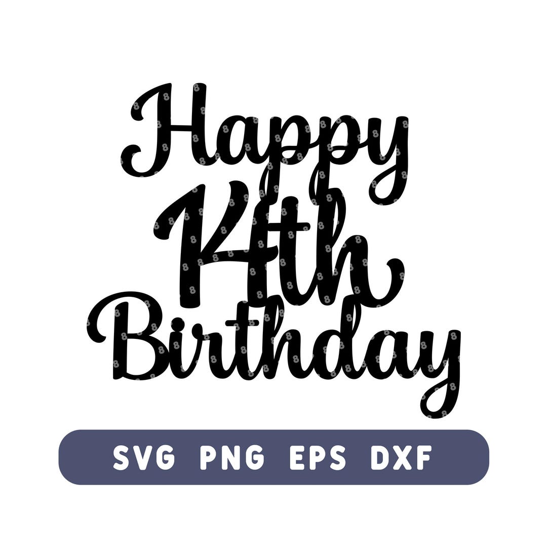 Happy 14th Birthday Sign Cake Topper SVG Party Decoration Cut File for ...