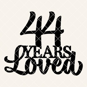 Happy 44th Birthday Sign Cake Topper SVG Bundle Cheers to 44 Years Cut ...