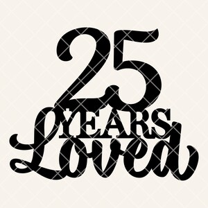 Happy 25th Birthday Sign Cake Topper SVG Bundle - Cheers to 25 Years ...