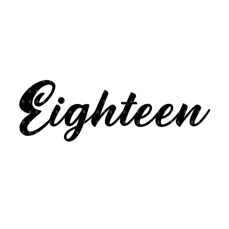 Eighteen Birthday Cake Topper SVG 18th Birthday Cut File for DIY Cake ...