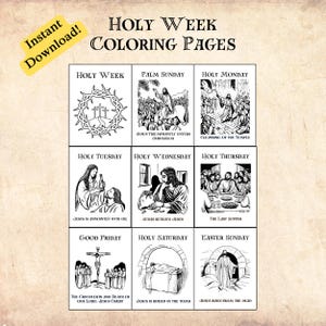 Holy Week Coloring Pages, 9 Catholic Coloring Pages, Printable Easter ...