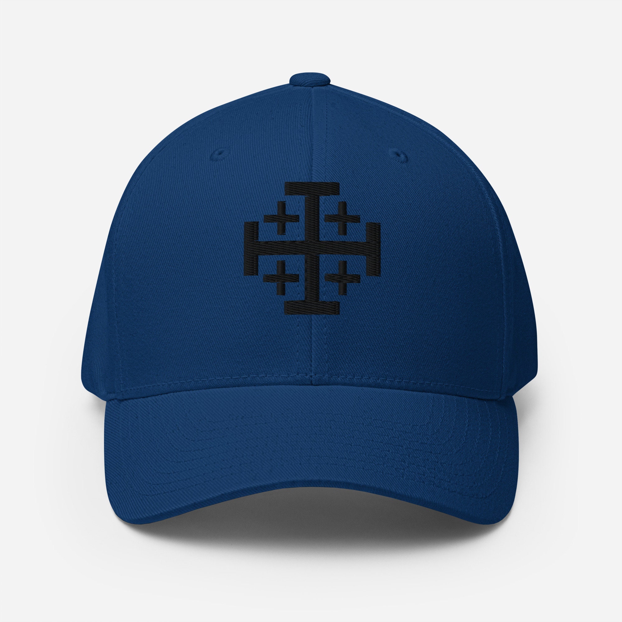 Jerusalem Cross Flexfit Hat, Black Jerusalem Cross, Christian, Catholic ...