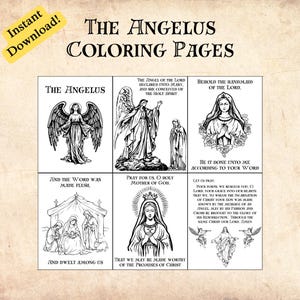 Catholic Coloring Pages, Set of 6 Angelus Coloring Pages, Printable ...