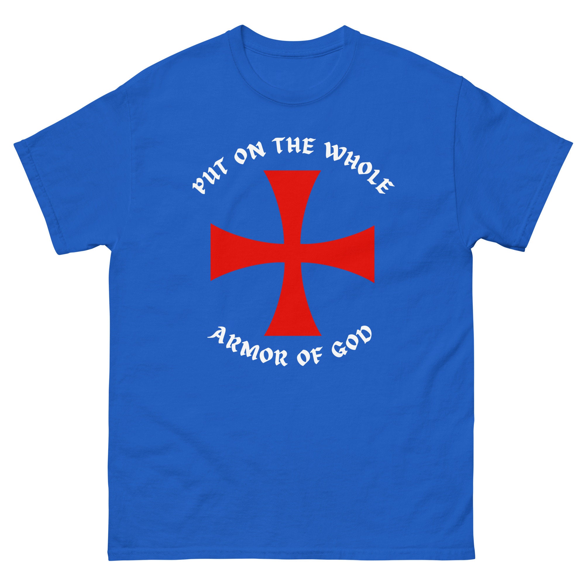 Armor of God Shirt, Red Cross, Crusader Cross, Cross and Shield ...