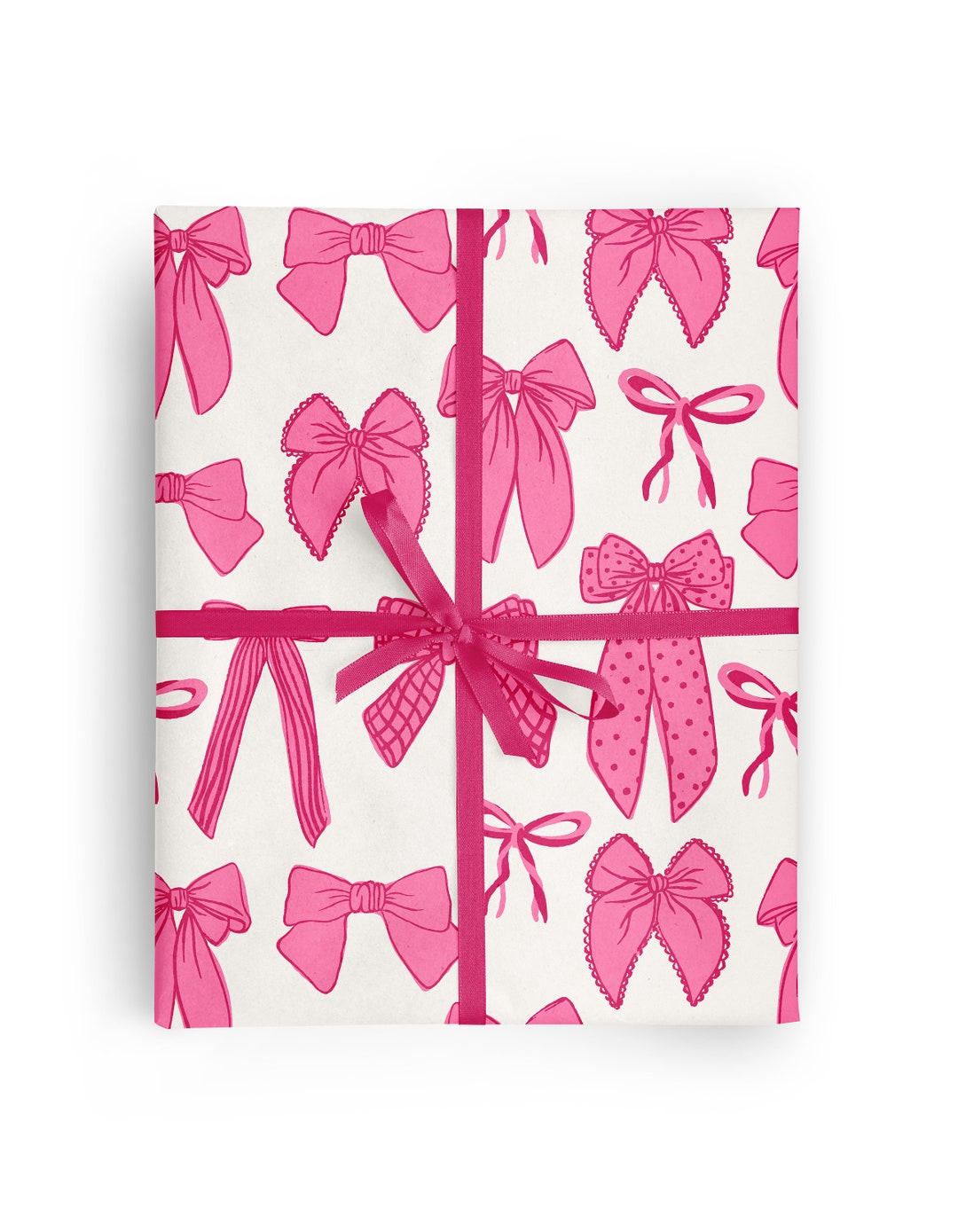 Pink and Red Bows Wrapping Paper for Special Occasions Like Birthday ...