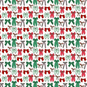 Christmas Bows Wrapping Paper, Coquette Bows Christmas Wrapping Paper ...