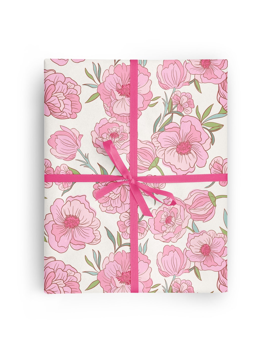 Pink Floral Wrapping Paper for Special Occasions Like Birthday, Holiday ...