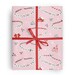 Pink Friendship Bracelet Christmas Wrapping Paper, Christmas Bows Gift ...