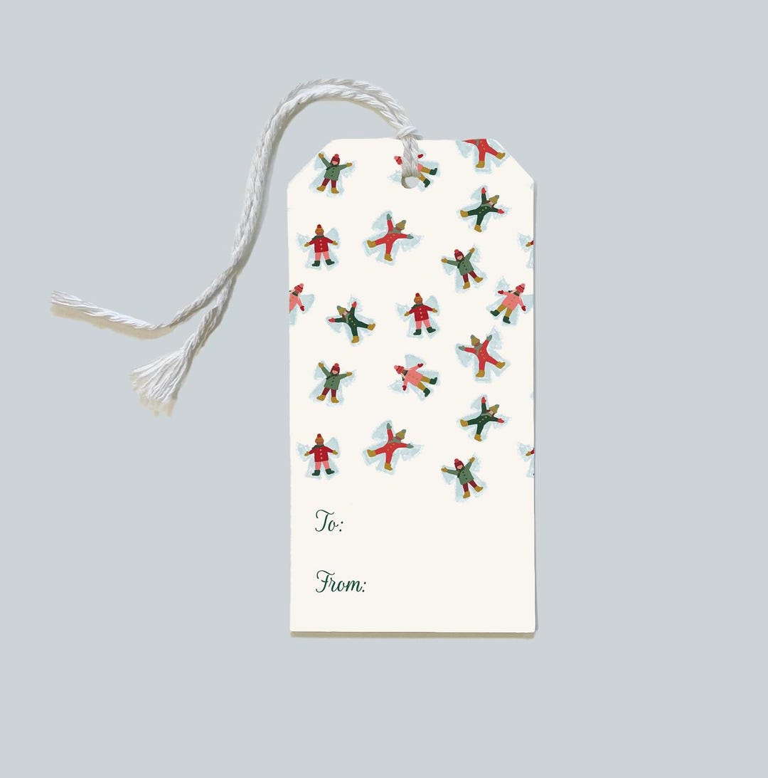 Gift Tag: Snow Angels Holiday Gift Tag, Winter Snow Gift Tag, Goodie ...