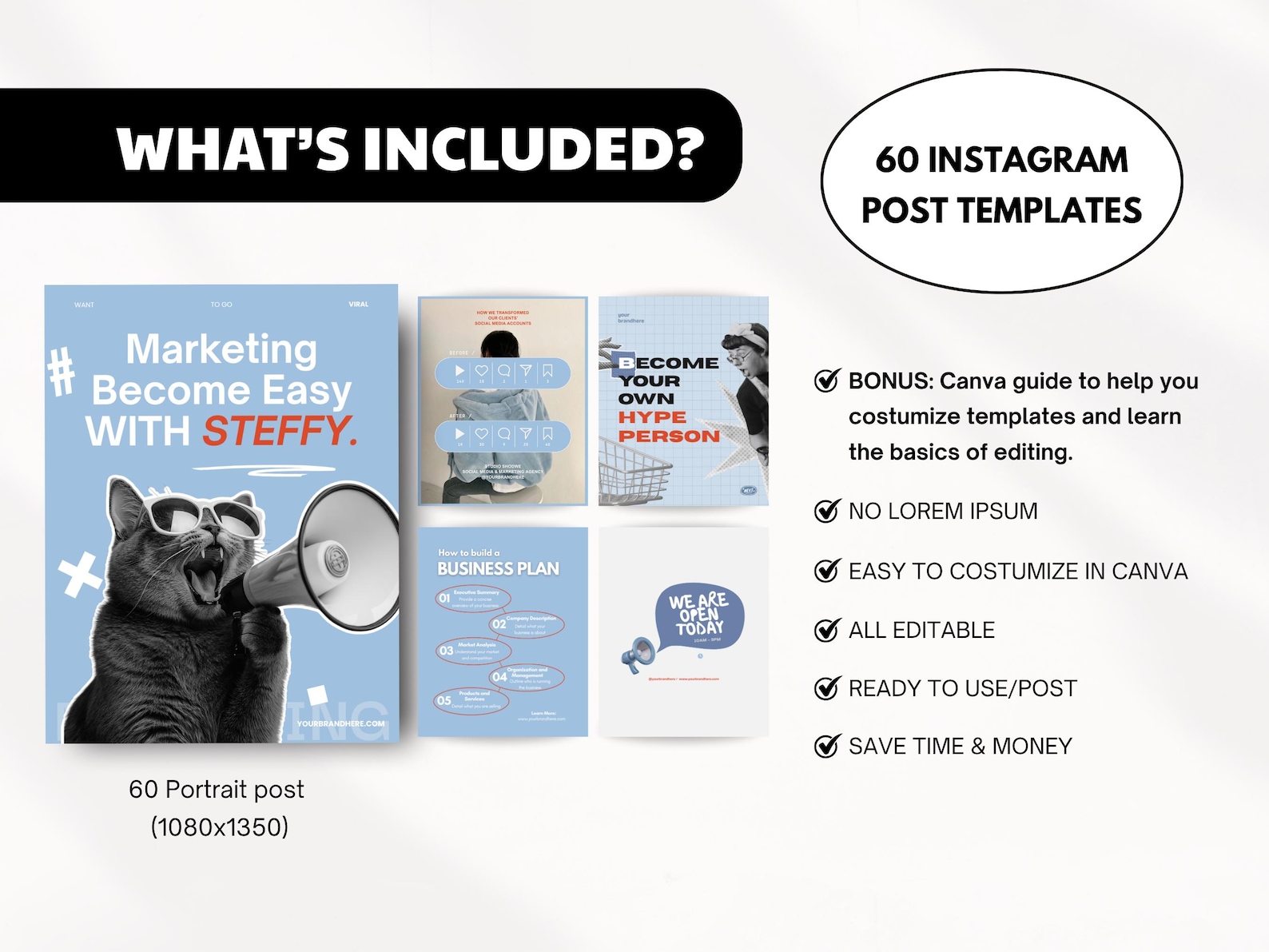 Blue Templates, Bold Template, Instagram Template, Instagram Templates ...
