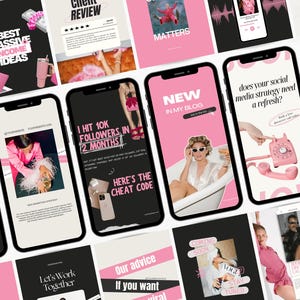 Pink Instagram Templates, Instagram Templates Canva, Bold Instagram ...