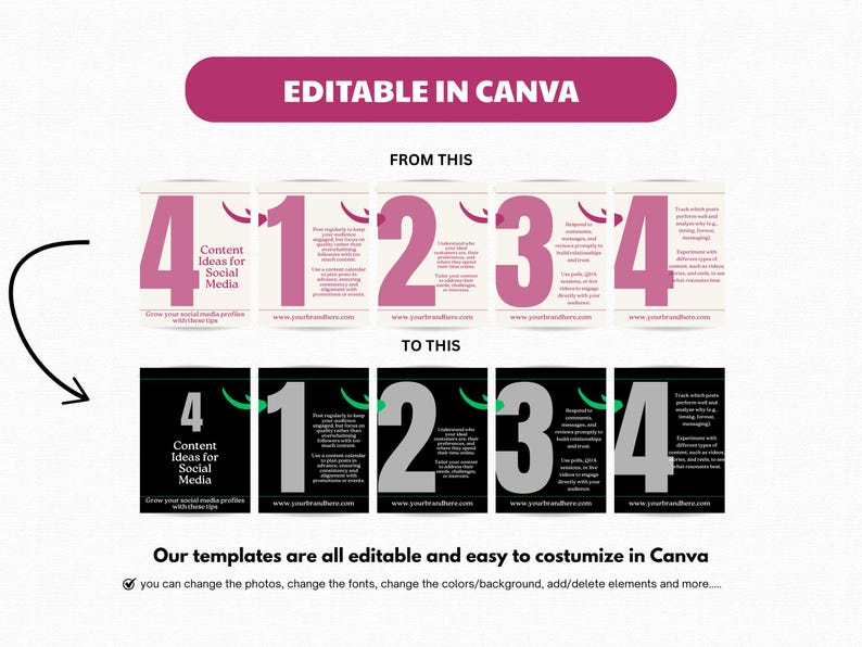 Pink Instagram Carousel Templates, Feminine Social Media, Instagram ...