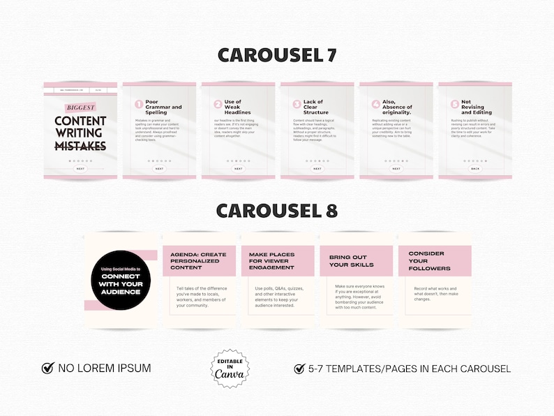 Carousel Templates, Carousel Template Canva, Carousel Posts, Carousel ...