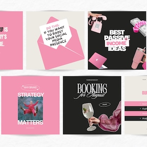 Pink Instagram Templates, Instagram Templates Canva, Bold Instagram ...