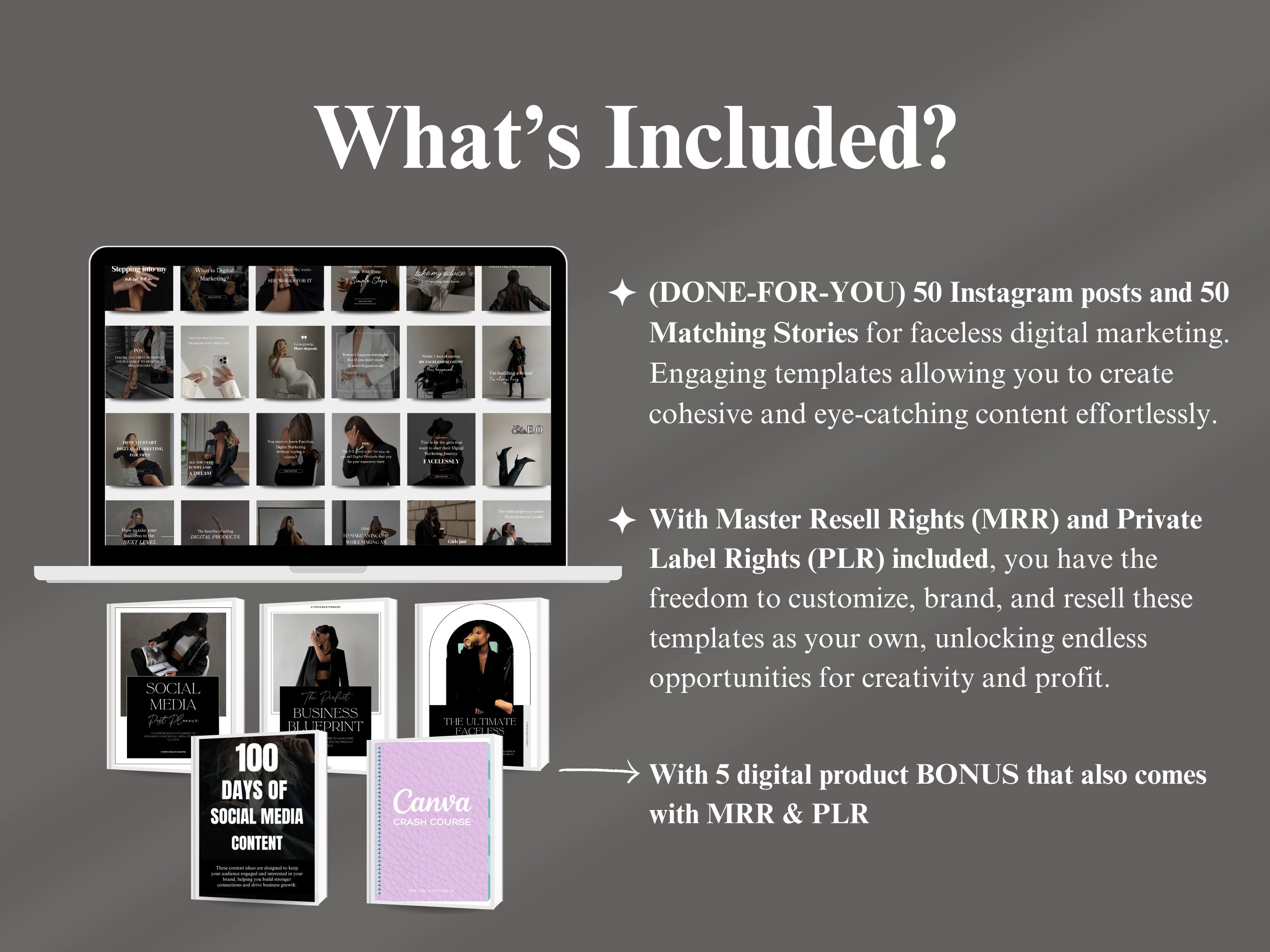 100 Faceless, Instagram Posts, Instagram Story, Faceless Marketing ...