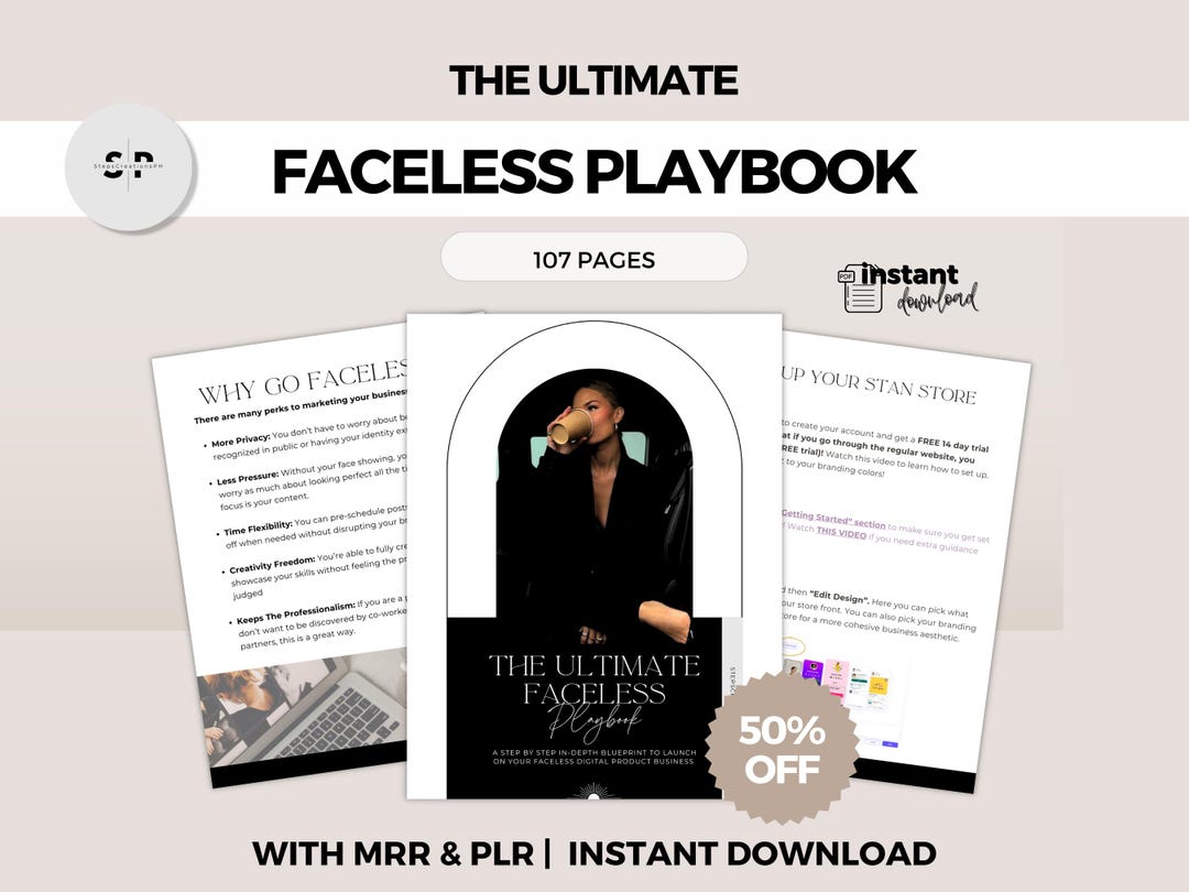 Faceless Digital Marketing Playbook: Canva Templates, MRR & PLR ...