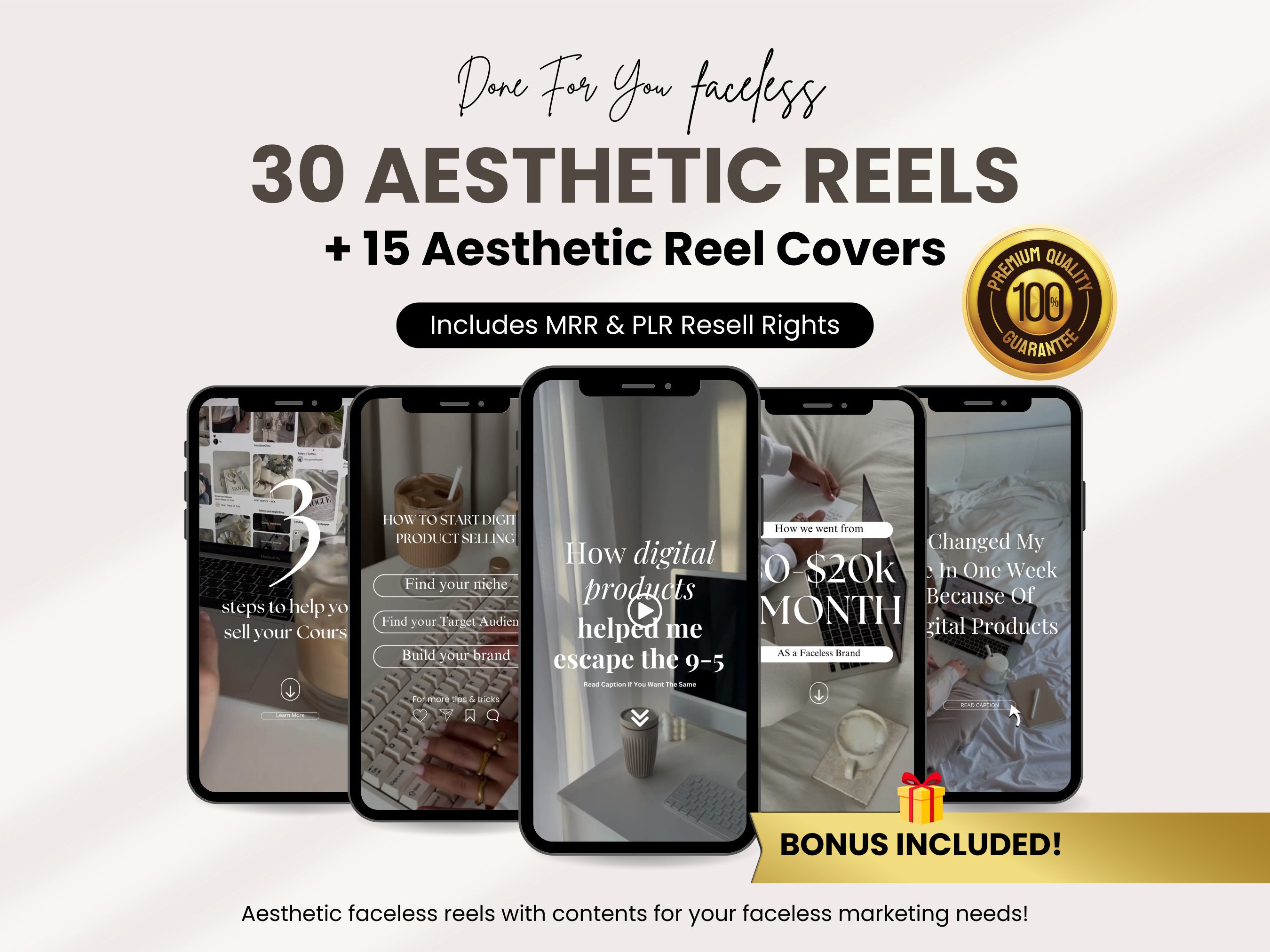 30 Faceless Aesthetic Reels With Contents, Plus 15 Faceless Aesthetic ...